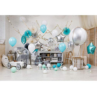Renaiss 7x5ft Happy Birthday Backdrop Gift Boxes Balloons Toy Car ...