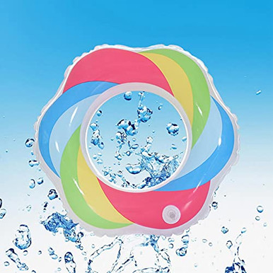 SIDHMART Summer Party Rainbow Inflatable Pool Float Beach Swimming Ring ...