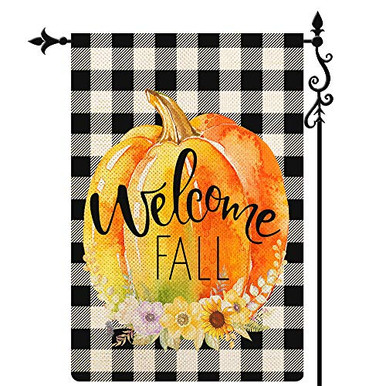 COSKAKA Welcome Fall Pumpkin Garden Flag-Autumn Harvest Sunflowers ...