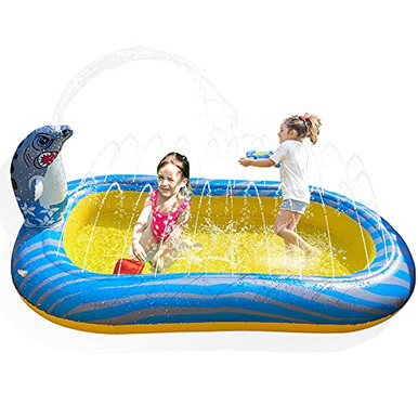 Inflatable Splash Pad Water Sprinkler Pool for Kids ?4 in 1 Baby ...