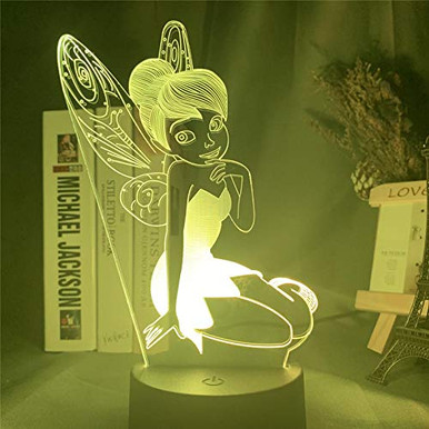 Customize Fairy Tinkerbell Figure 3D Visual Light LED Night Light ...