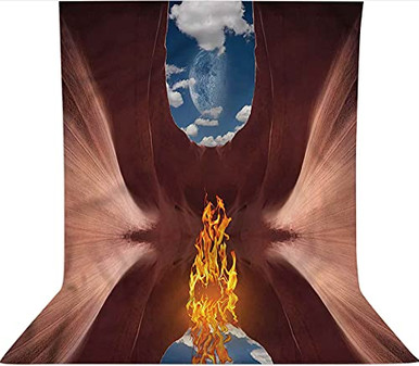 3x5ft Photography Backdrop Background- Surreal Fire Open Sky Microfiber ...
