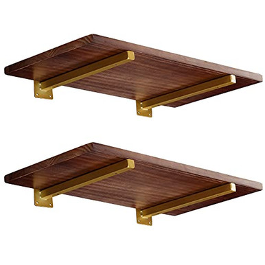 14 Inch Gold Shelf Brackets- Wall Mounted Metal Golden Brackets for ...