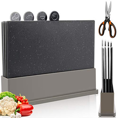 Cutting Board Set with Storage Case- 4 Plastic Cutting Boards BPA-Free ...