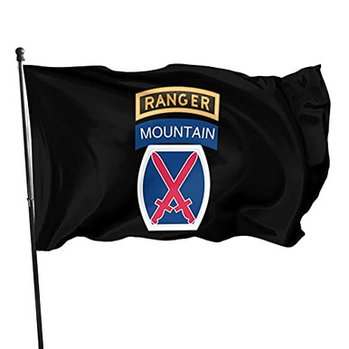 HUIHUANGm 10th Mountain Division with Ranger Tab Flag 3x5 Ft Outdoor ...