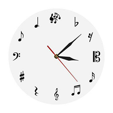 The Geeky Days Musical Notes Wall Clock Personalized Music Sign Modern ...
