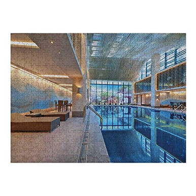 Spa Puzzle Games 500 Piece- Indoor Swimming Pool with Relaxing Long ...