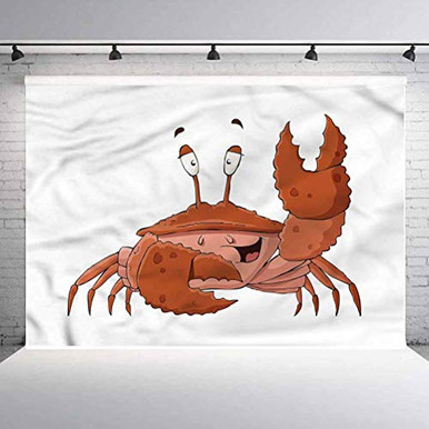 6x6ft Crabs Vinyl Photography Backdrop-Friendly Chela Greeting Backdrop ...