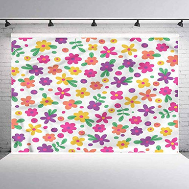 6x6ft Colorful Vinyl Photography Backdrop-Cheerful Kids Garden Backdrop ...