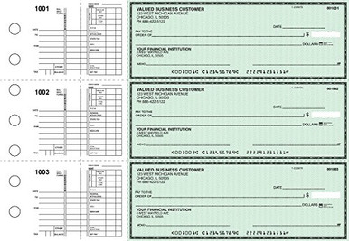 Business Checks- 3 to a Page Green Safety Multipurpose Checks- 300 ...