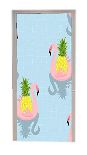 A.Monamour 3D Door Stickers for Interior Doors Cartoon Flamingo with ...