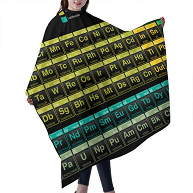 Periodic Table Of Elements In Black Background Kid Haircut Cape Cape ...