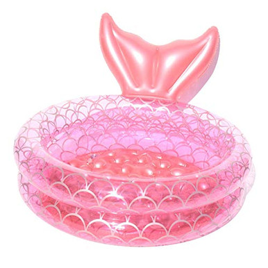 Vwlvrsco Inflatable Mermaid Pool Float Tube with Mermaid Tail and Pink ...