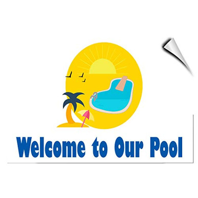 Welcome to Our Pool Activity Pool Label Decal Sticker 8 ...