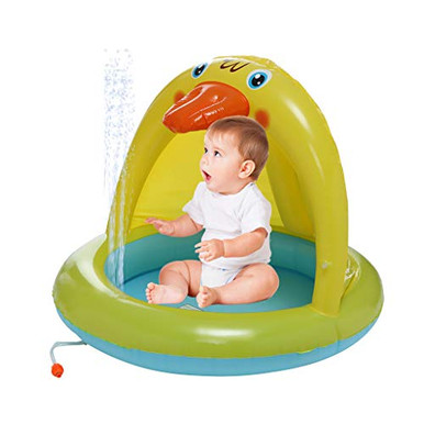 XQXCL Baby Pool- Duckling Splash Pool with Canopy- Extra-Wide ...
