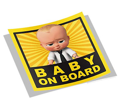 Boss Baby On Board - Anime Car Warning Sticker 001 -5" x 5 ...