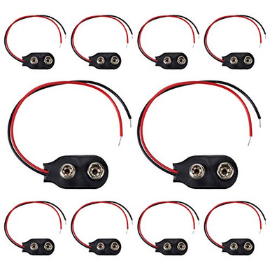 EX ELECTRONIX EXPRESS 10 Pack I-Type 9V Battery Snaps- Red and Black ...