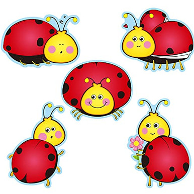 45 Pieces Colorful Ladybugs Cut-Outs- Ladybugs Accents Paper Cutouts ...