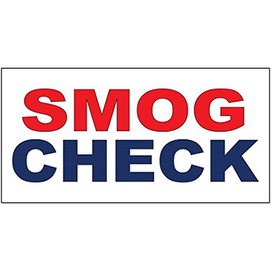 Smog Check Red Blue DECAL STICKER Retail Store Sign Sticks to Any ...