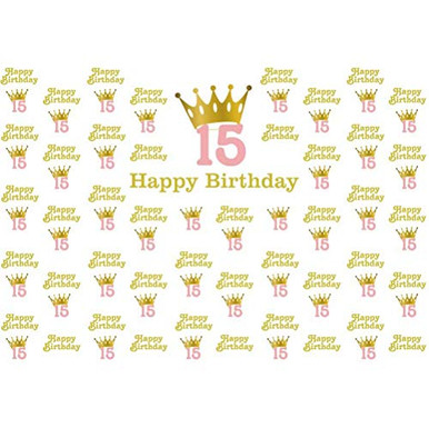 shensu Vinyl 5x3ft Girls Happy 15th Birthday Photography Backdrop ...