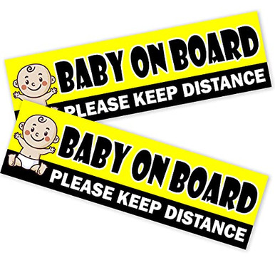 2PCs Baby On Board Sticker for Cars - Baby Bumper Stickers - Baby On ...