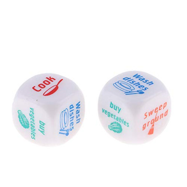LoveinDIY Pack of 2 Game Dice Board Game Dice Household Chores ...