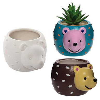Baker Ross AX166 Hedgehog Ceramic Flower Pots - Box of 2- for Kids to ...