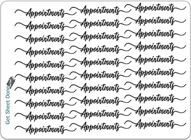 Appointment Reminder Script Planner Stickers Black Foiled Planner ...