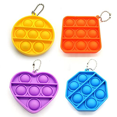 Mini Push it Pop Bubbles Popit Keychain Sensory Fidget Toys 4 Pack for ...
