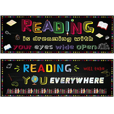 Classroom Banner Reading Poster for Home Classroom Bulletin Board ...