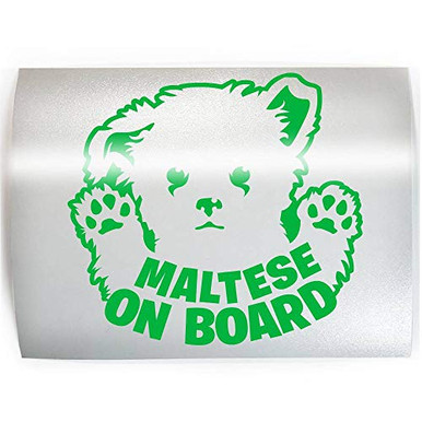 MALTESE ON BOARD Dog - PICK COLOR and SIZE - Breed Vinyl Decal Sticker ...