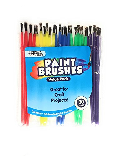 Multi-Color Paint Brush Value Pack: Paint and Coloring 30 Pack ...