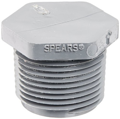 Spears 450-G Series PVC Pipe Fitting- Plug- Schedule 40- Gray- 1" NPT ...