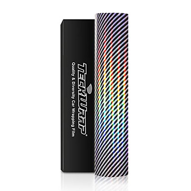 TECKWRAP Holographic Silver Carbon Fiber Vinyl Wrap Film Bubble Free ...