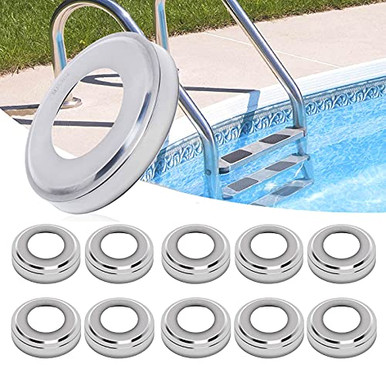 10Pack Pool Ladder Escutcheon Cover- 1.9" Inner Diameter Stainless ...