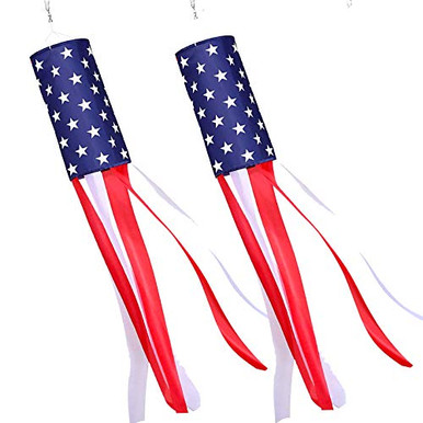 Evealyn American Flag Windsock 60in 2 Pcs- 4th of July Patriotic ...