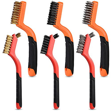 6 PCS Wire Brush Set- 3 Medium Wire Brushes and 3 Small Wire Brushes ...