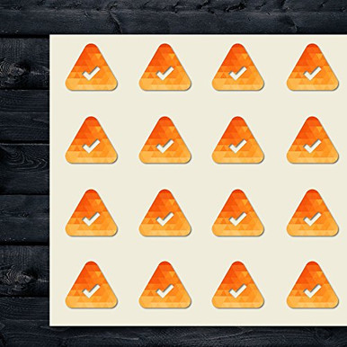 Triangle Check Triangle Sign Mark Craft Stickers- 30 Stickers at 1.5 ...