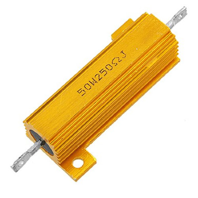 IIVVERR 50W 250 Ohm 5 percent Gold Tone Screw Tab Aluminum Housed ...