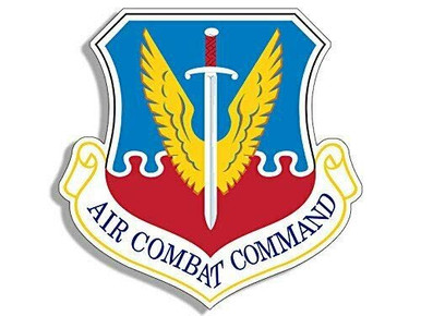 MAGNET 4x4 inch Air Combat Command Shield Shaped Sticker -USAF Force ...
