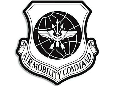 Magnet 4x4 inch Air Mobility Command Shield Shaped Sticker -Logo air ...