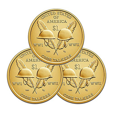 Brotherhood WWI WWII Code Talkers Gold Coin Silver Dollar Rare Coins ...