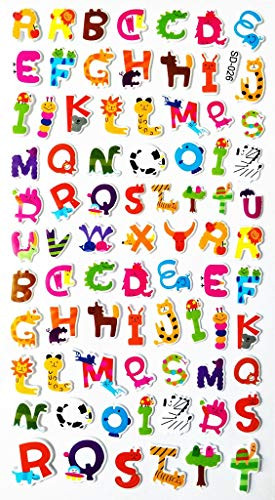 PP Stickers 1 Sheet Letter ABC Cute Animals A-Z Alphabet Cartoon ...