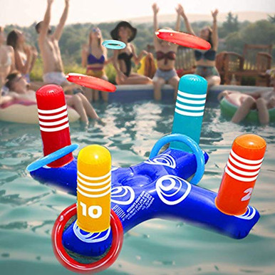 Inflatable Cross Ring Toss Pool Game Toys Floating Swimming Pool Ring ...