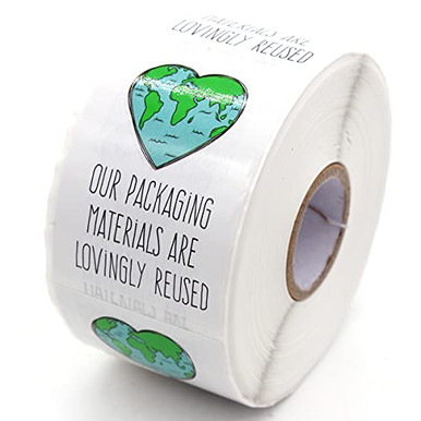 Muminglong 1.5 Inch Our Packing Materials are Lovingly Reused Sticker ...