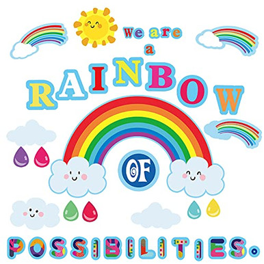 42 Pieces We are A Rainbow of Possibilities Bulletin Board Set Sunshine ...