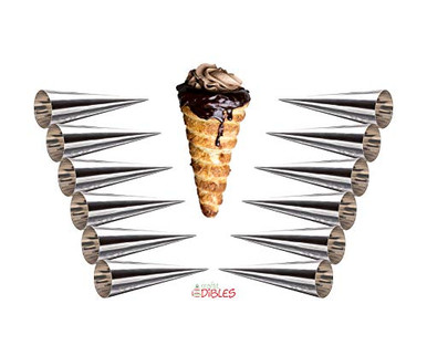 Cone Molds Set of 12 Cream Horn Mold- Lady Lock Forms. Stainless Steel ...