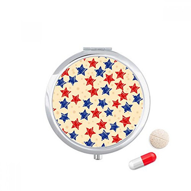 Red Blue Pentagram America Country Elements Pill Case Pocket Medicine ...