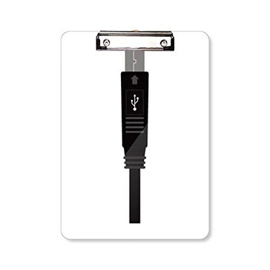 Black Charging Cable USB Plug Pattern Clipboard Folder Writing Pad ...