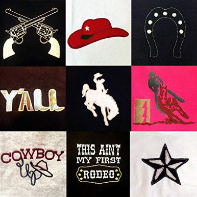 Rodeo and Cowboy Machine Embroidery Design Set: 9 Designs in Several ...